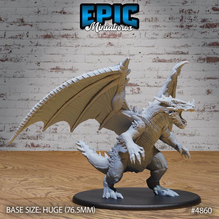 3D Printable Bipedal Dragon Roar / Legendary Fire Drake / Volcano Mountain Encounter / Magical ...